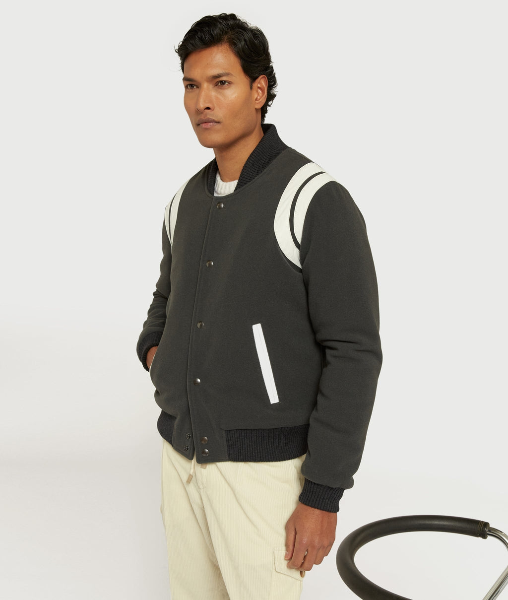 Varsity Jacket in in Wool & Cashmere – ETIQL