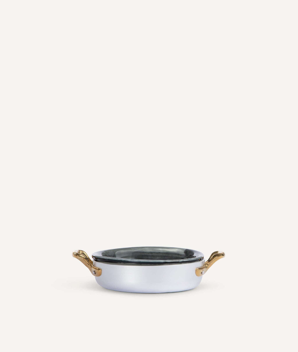 Two handle pan in Aluminium with Porcelain Insert – ETIQL